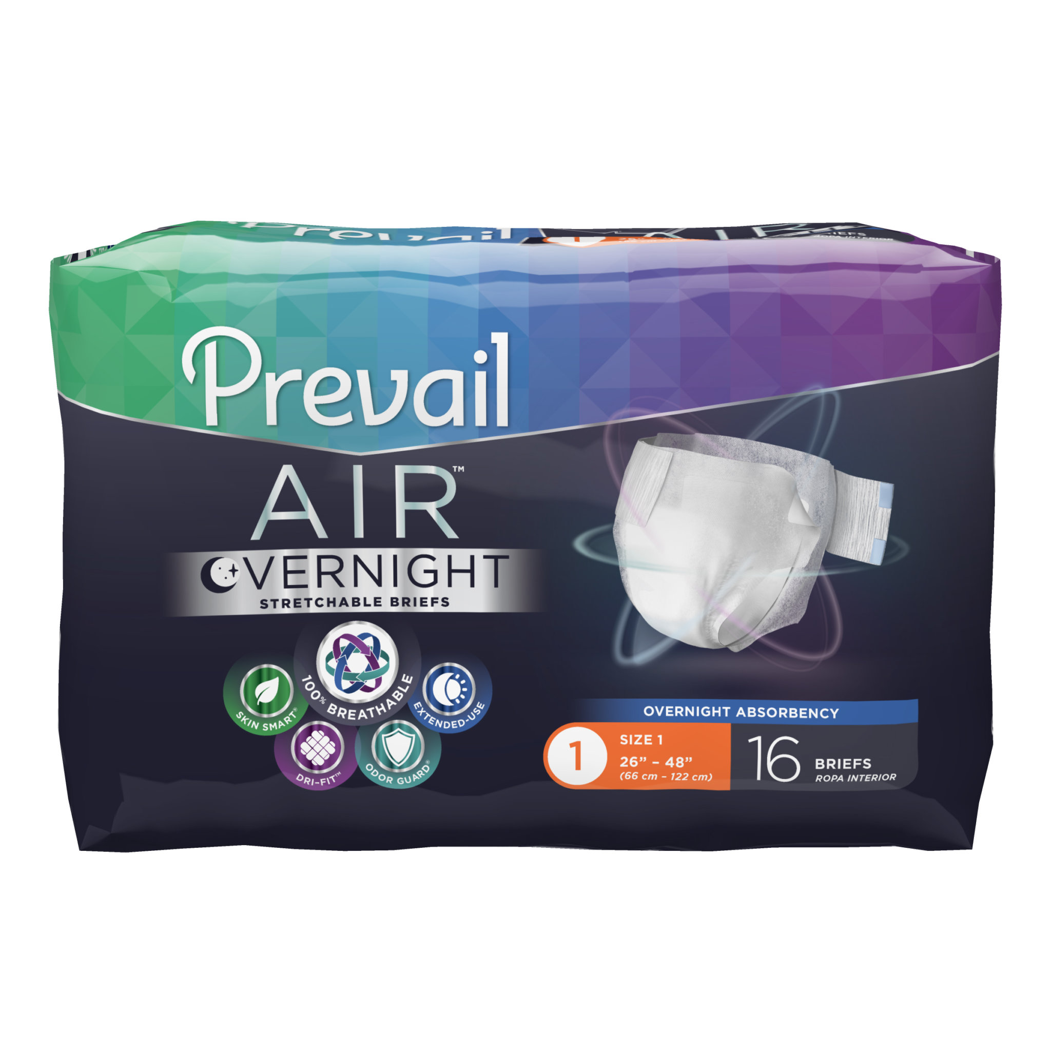 Prevail Air Overnight Stretchable Briefs - Samples | MedProDirect ...